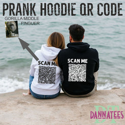 Gorilla Middle Finger Prank QR Code Custom Printed Hoodies Back Print ...